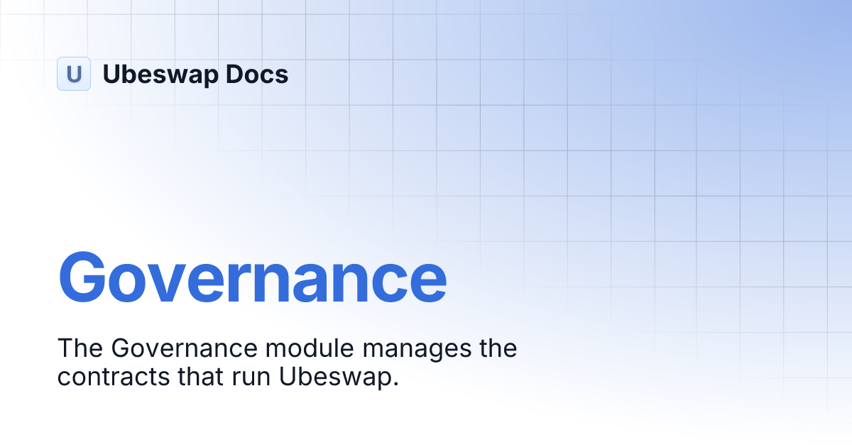 Governance | Ubeswap Docs